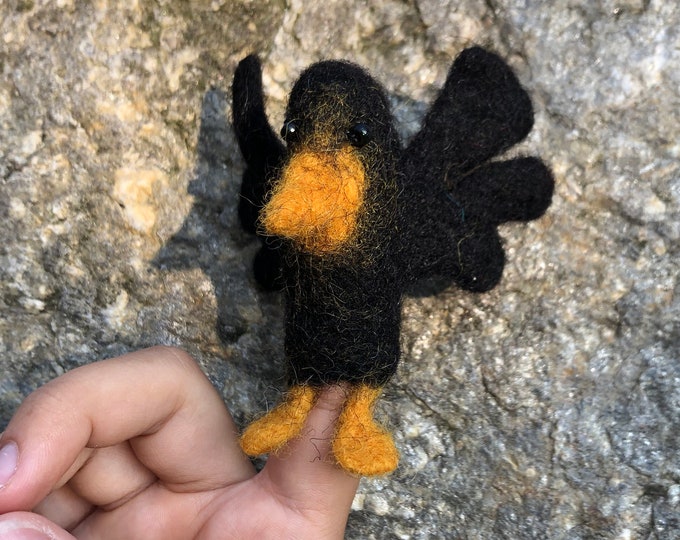 Blackbird Finger Puppet Raven Puppet Felt Finger Puppet Black Bird Crow ...