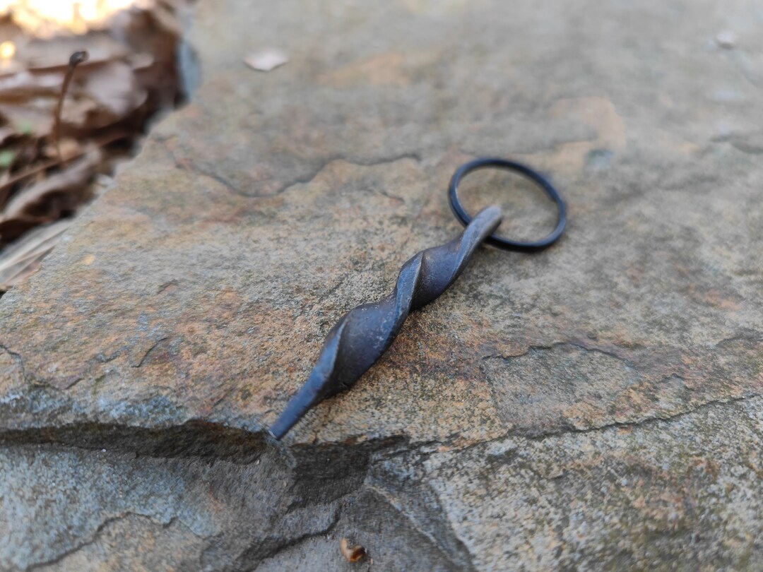 Hand Forged Twist Keychain - Etsy