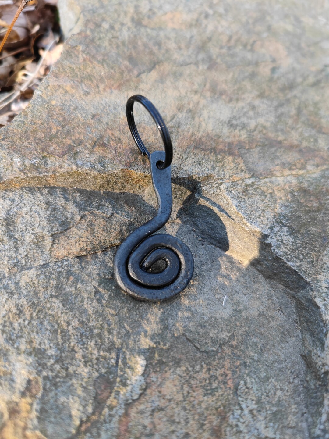 Hand Forged Spiral Keychain - Etsy