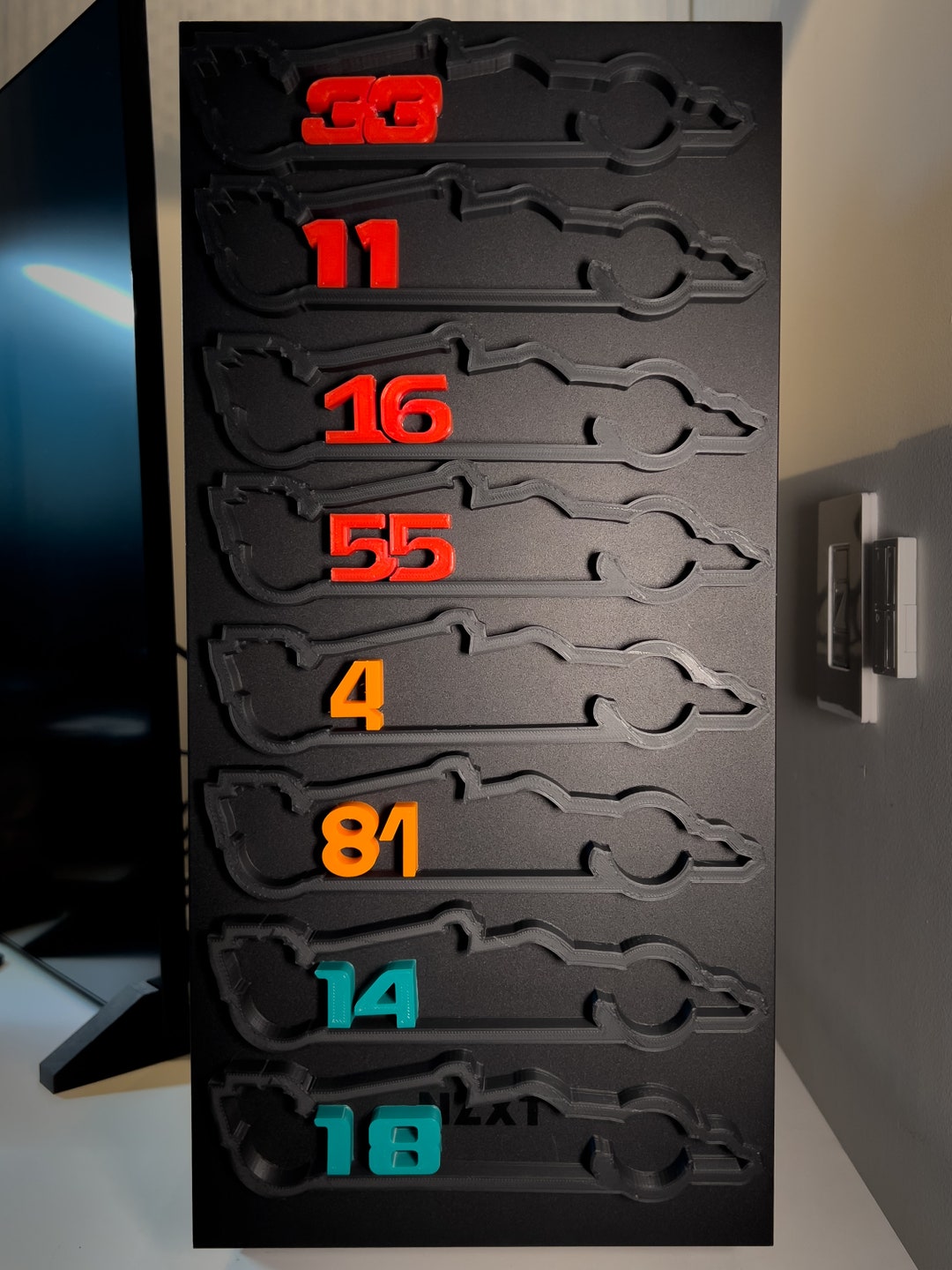 Formula 1 Drivers' Numbers Silhouette Magnet, F1 Decor, F1 Gift, Gift ...