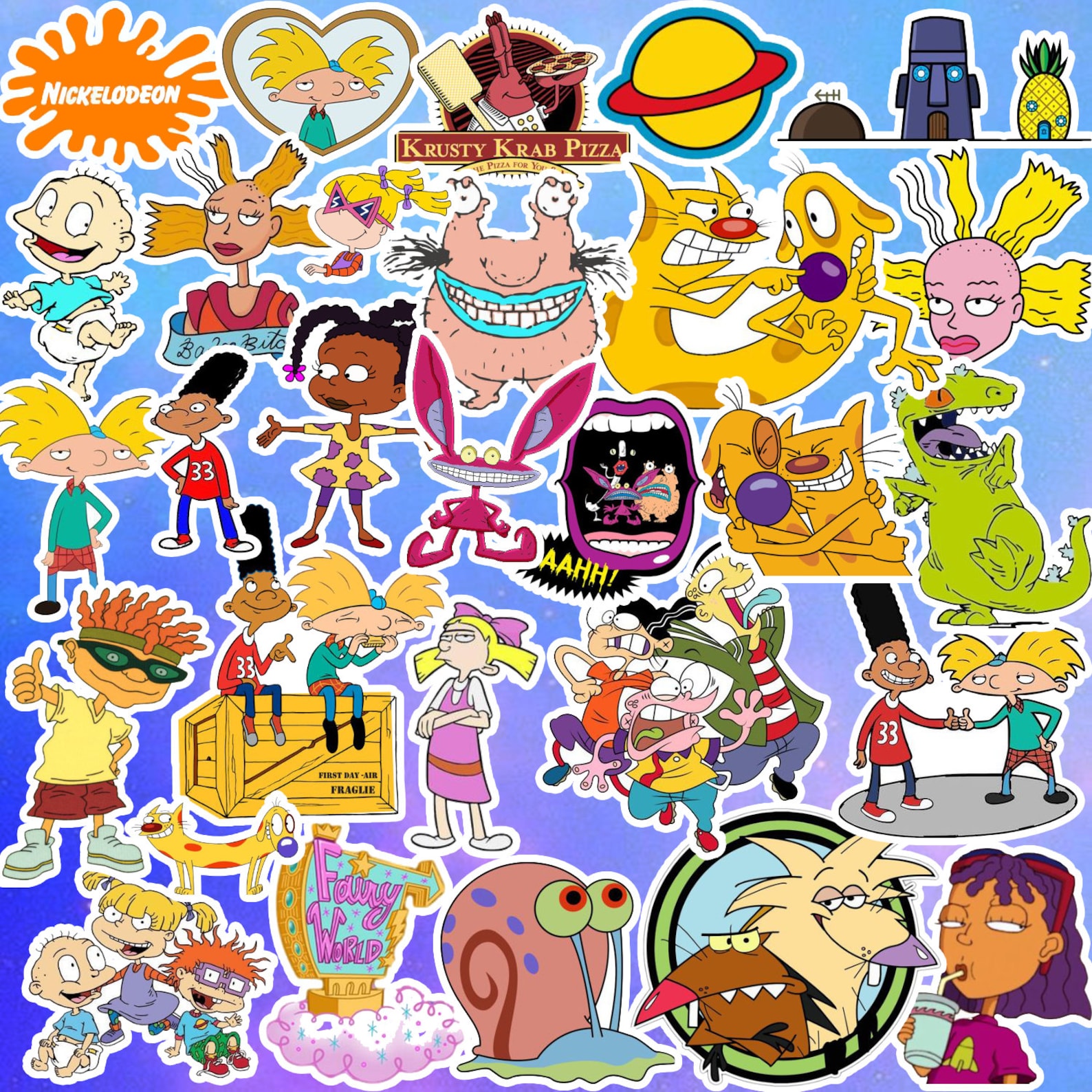 Nickelodeon Stickers Cute Stickers Funny Decals Macbook Etsy