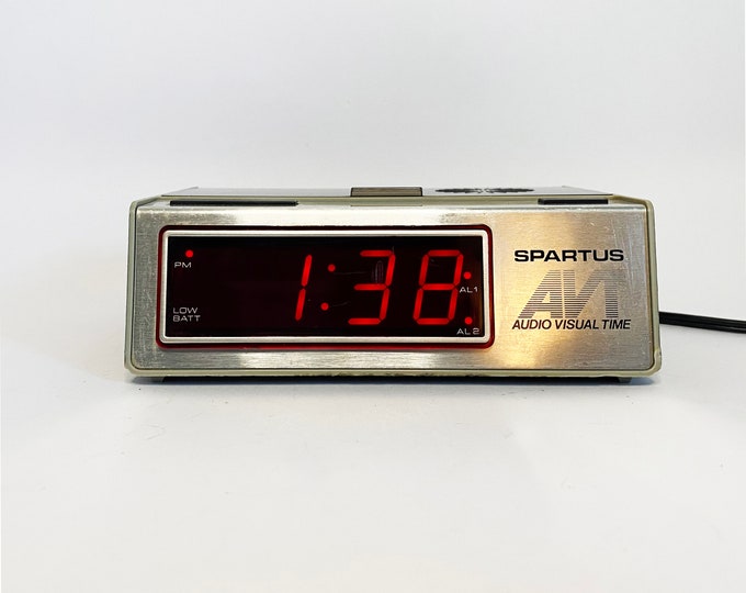 80s Vintage Spartus AVT Talking Alarm Clock | Manufactured 1982 | Wood ...