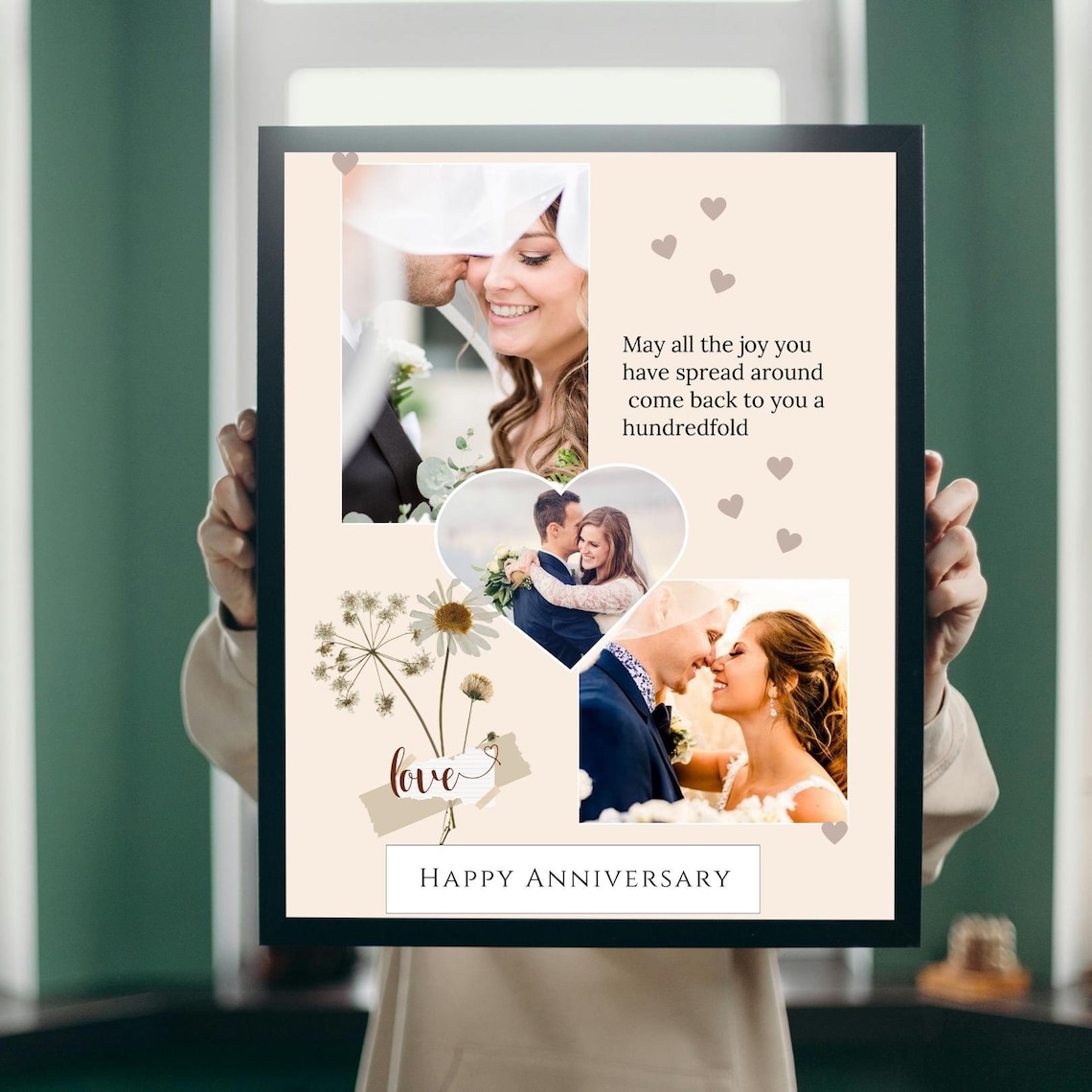 Personalized Wedding Anniversary Photo Collage Frame Digital Download ...