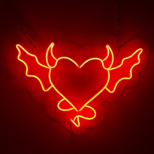 Angel and Demon in Love Heart Symbol Neon Sign Wedding Flex | Etsy