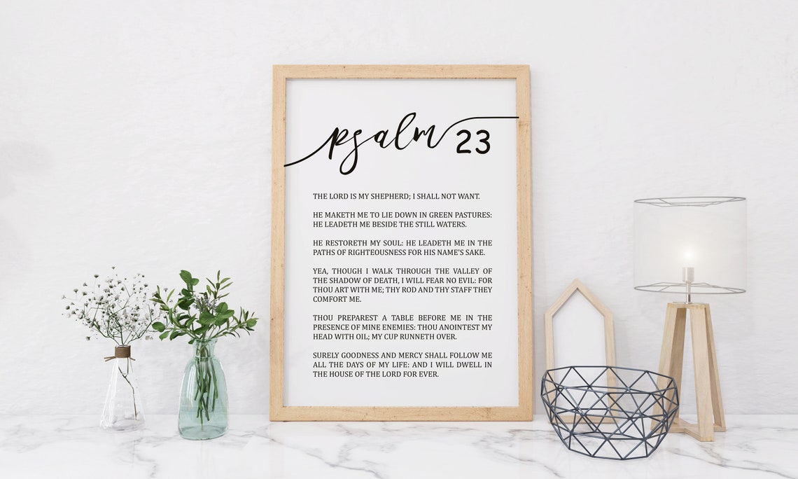 Psalm 23 Wall Art, Psalm 23 Printable Digital, Psalm 23 Print, Psalm 23 ...