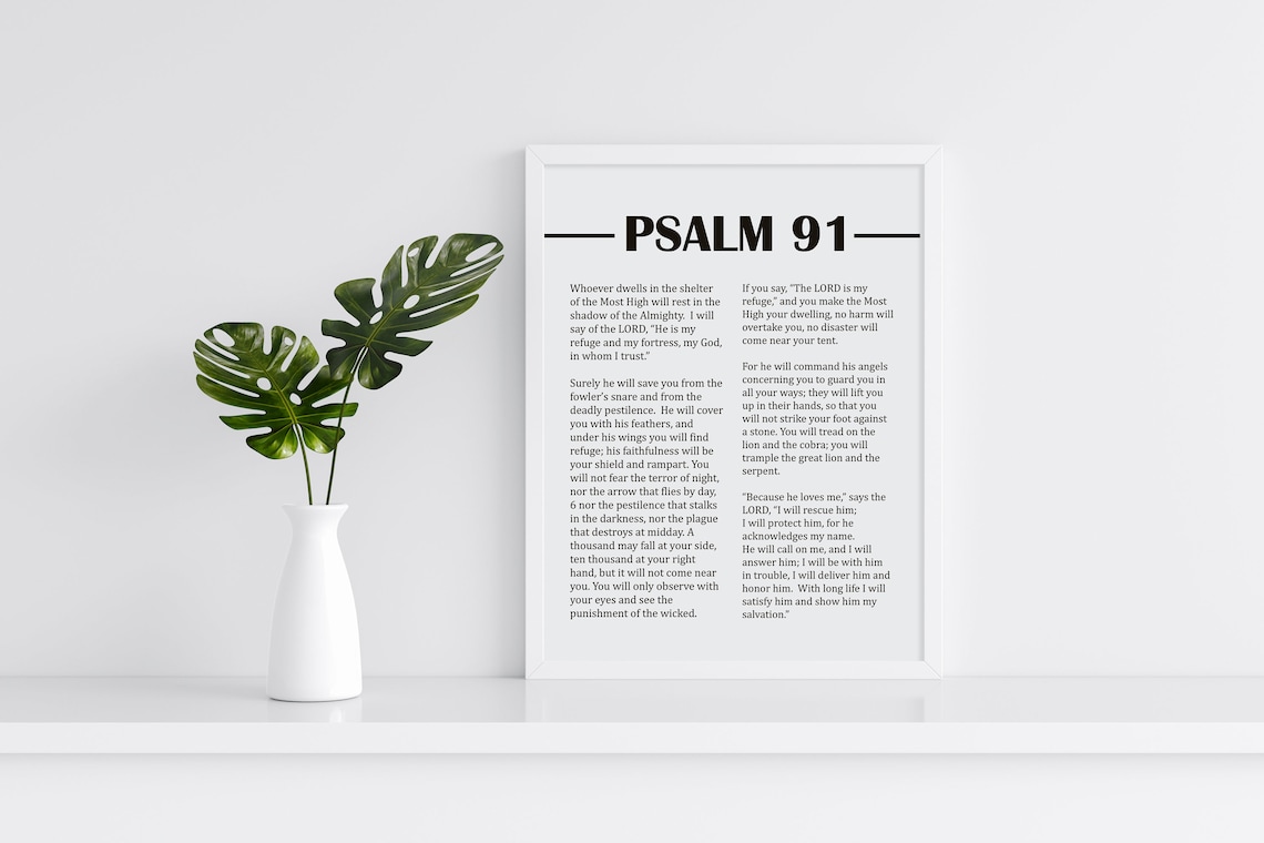 Psalm 91 Wall Art Psalm 91 Print Psalm 91 Digital Scripture | Etsy