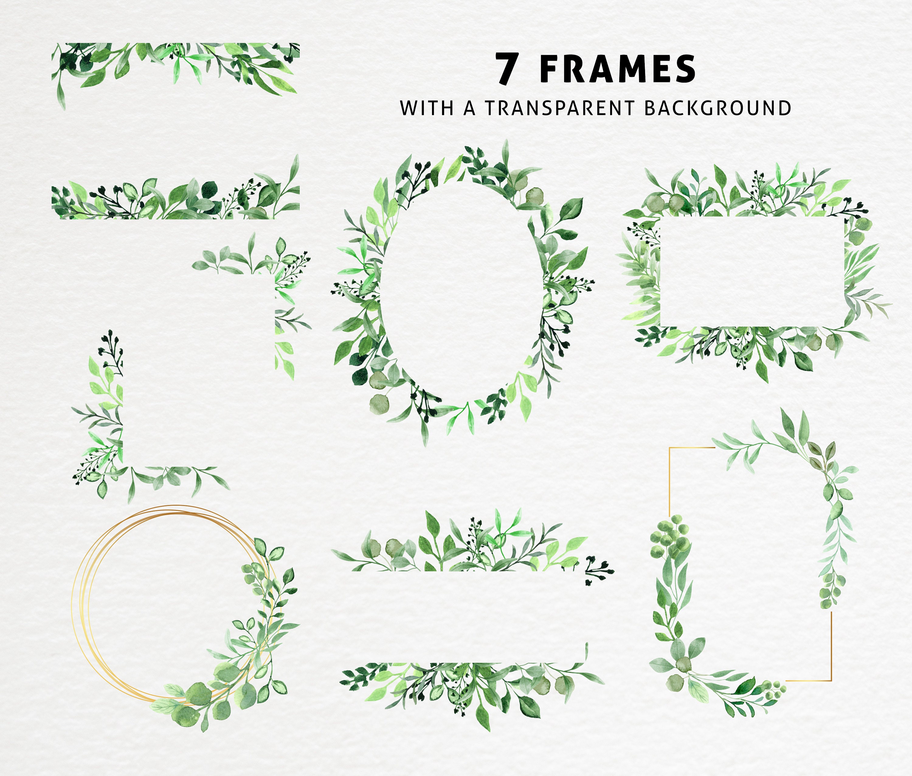 Greenery Clipart Watercolor Floral Greenery Png Leaves - Etsy