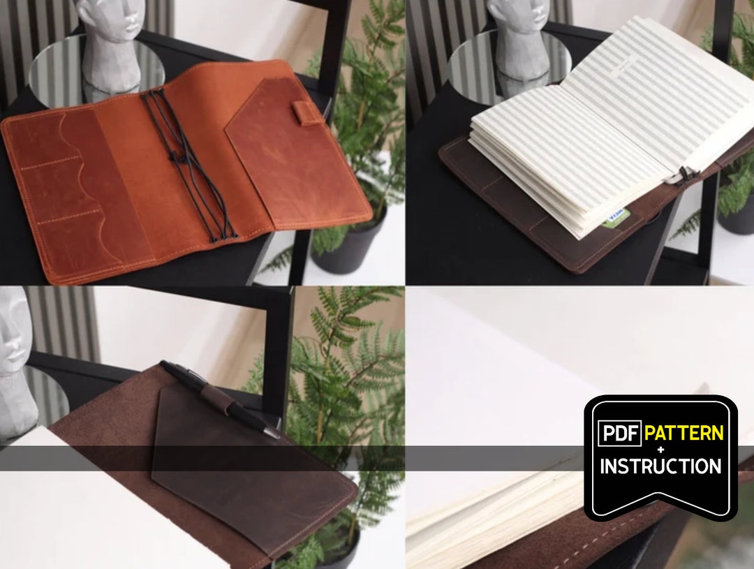 Leather A5 Notebook Cover Pattern, Leather A5 Journal Cover Pattern, A5 ...