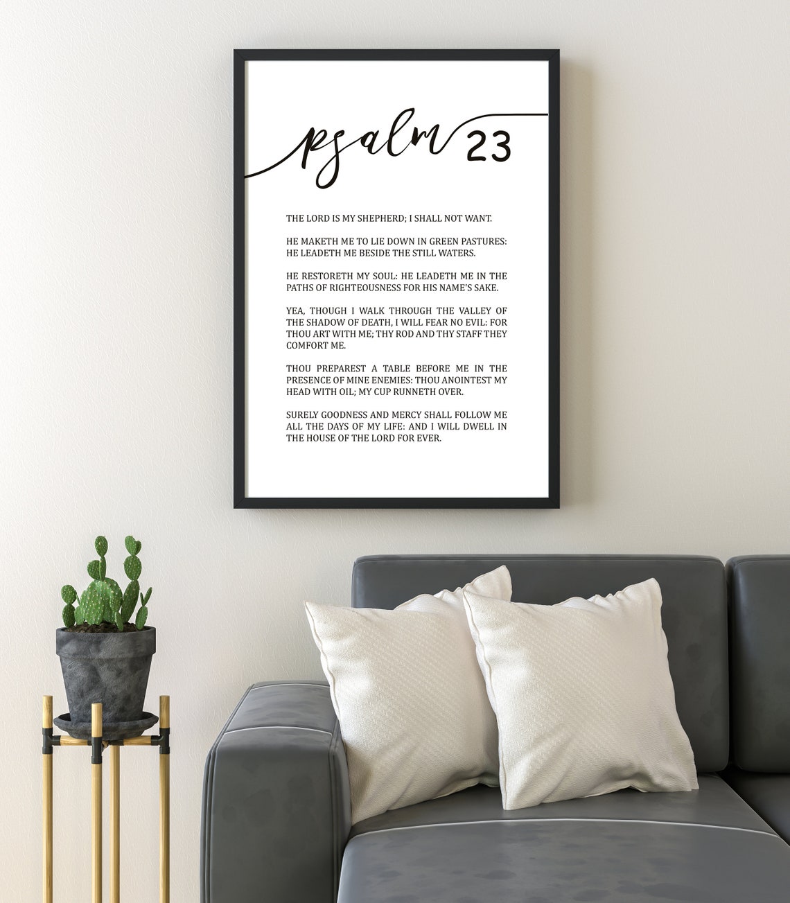 Psalm 23 Wall Art, Psalm 23 Printable Digital, Psalm 23 Print, Psalm 23 ...