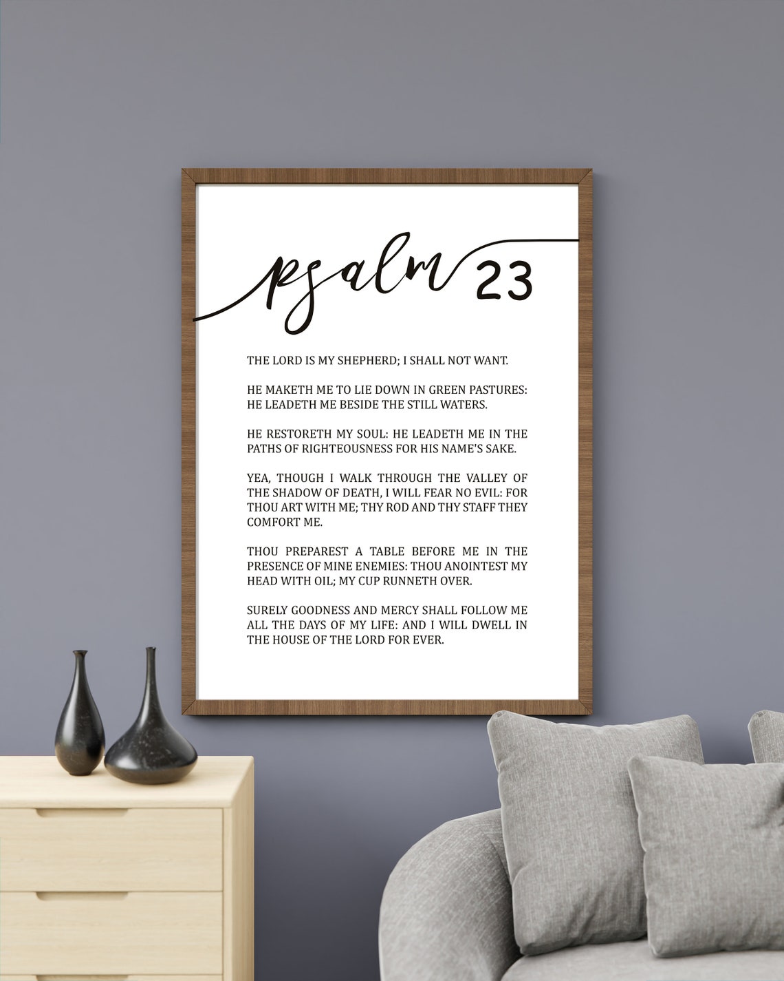 Psalm 23 Wall Art, Psalm 23 Printable Digital, Psalm 23 Print, Psalm 23 ...