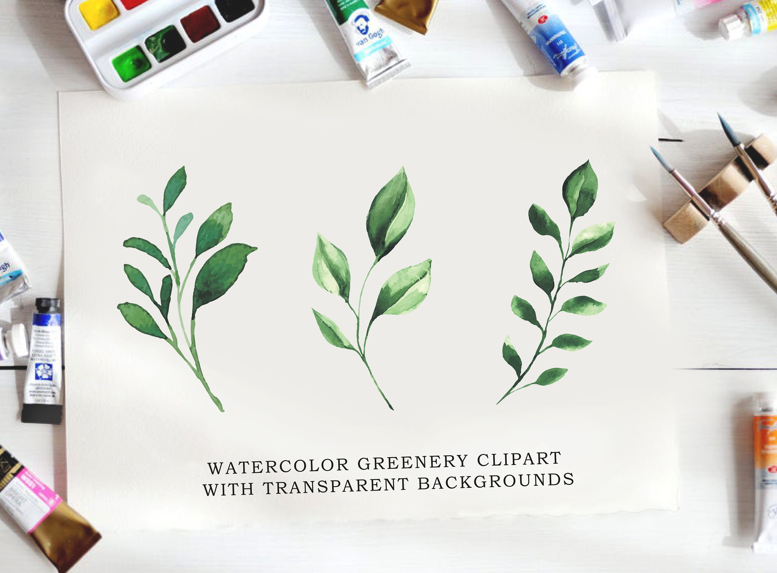 Greenery Clipart Watercolor Floral Greenery Png Leaves - Etsy