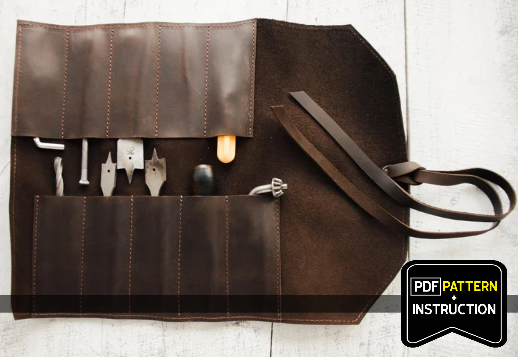 Tool Roll Pattern, Tool Roll Pdf, Leather Tool Roll Pdf, Leather Tool ...