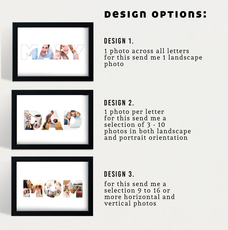 Custom Photo Collage Name Photo Collage Word Photo Collage - Etsy