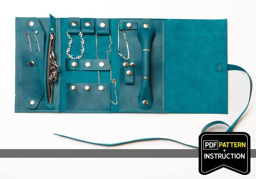 Travel Jewelry Roll Pdf, Travel Jewelry Roll Pattern, Leather Jewelry ...
