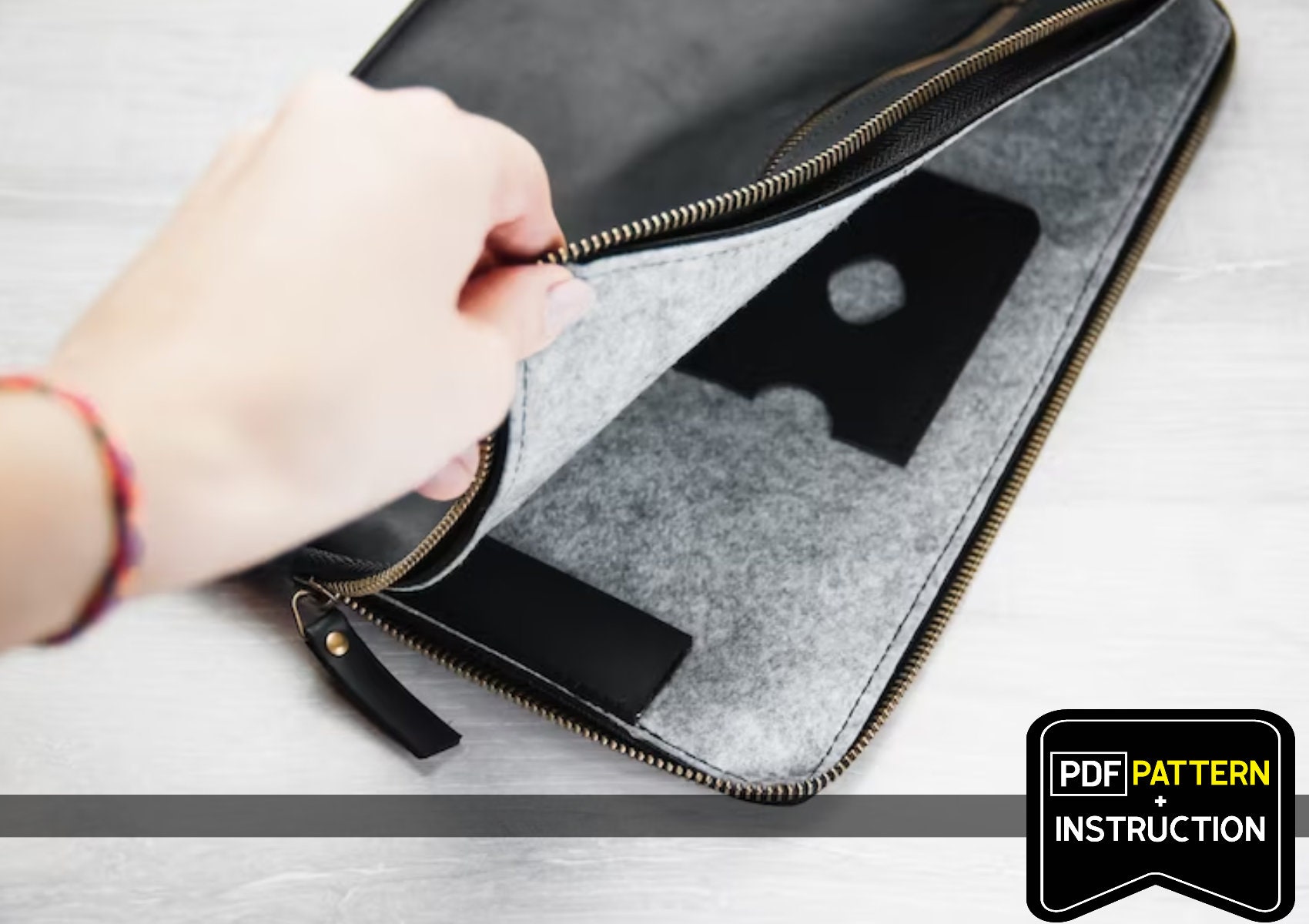 Leather MacBook Case Pattern, Leather MacBook Case Pdf, Leather Laptop ...