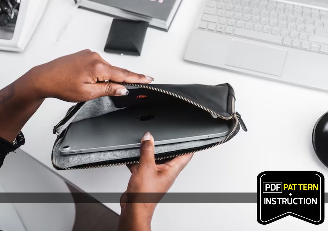 Leather MacBook Case Pattern, Leather MacBook Case Pdf, Leather Laptop ...