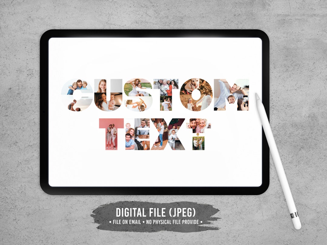 Custom Photo Collage, Name Photo Collage, Word Photo Collage, Photo ...