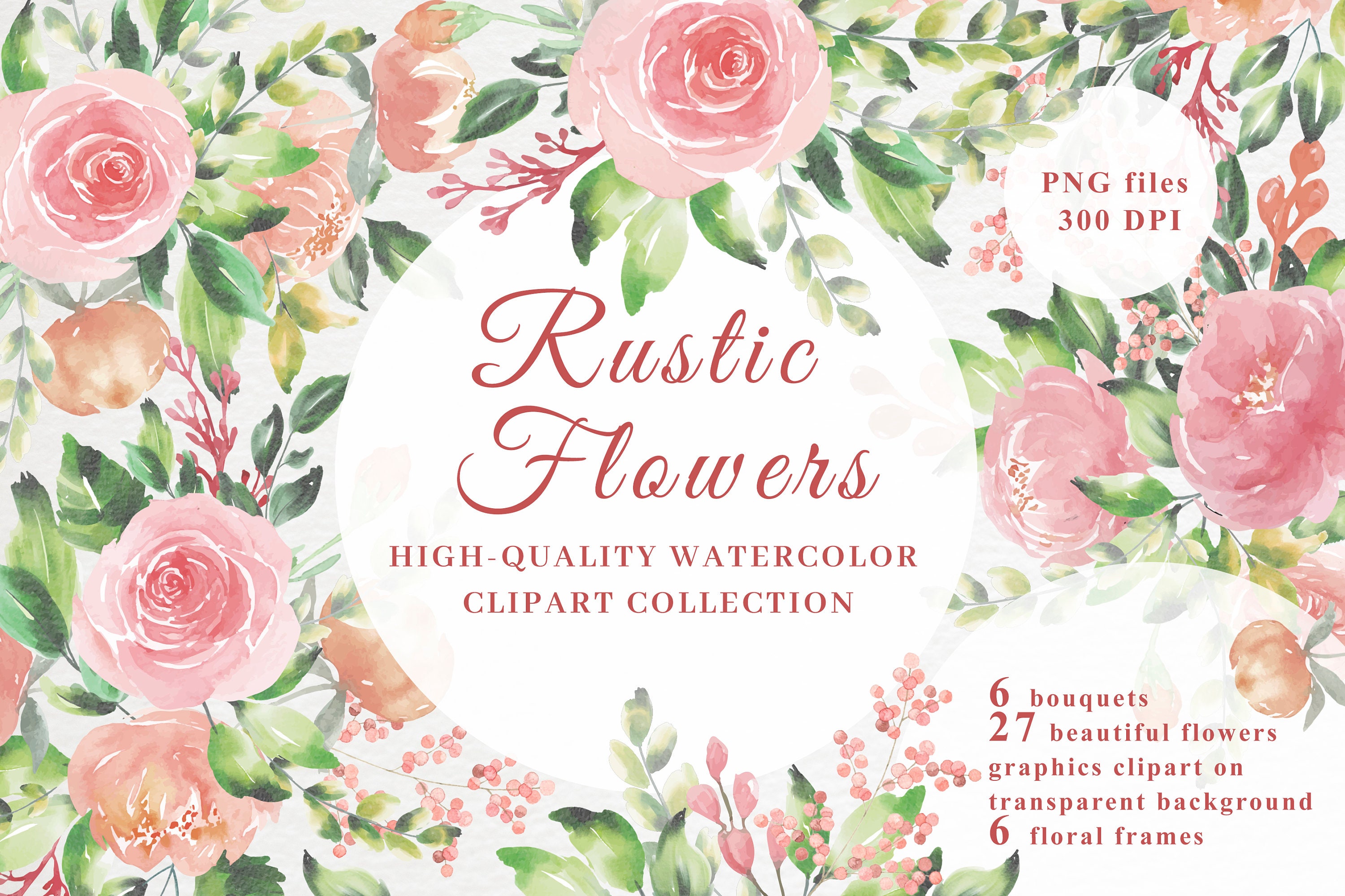 Peonies Watercolor Clipart Flowers Clipart Watercolor Floral - Etsy