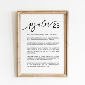 Psalm 23 Wall Art, Psalm 23 Printable Digital, Psalm 23 Print, Psalm 23 ...