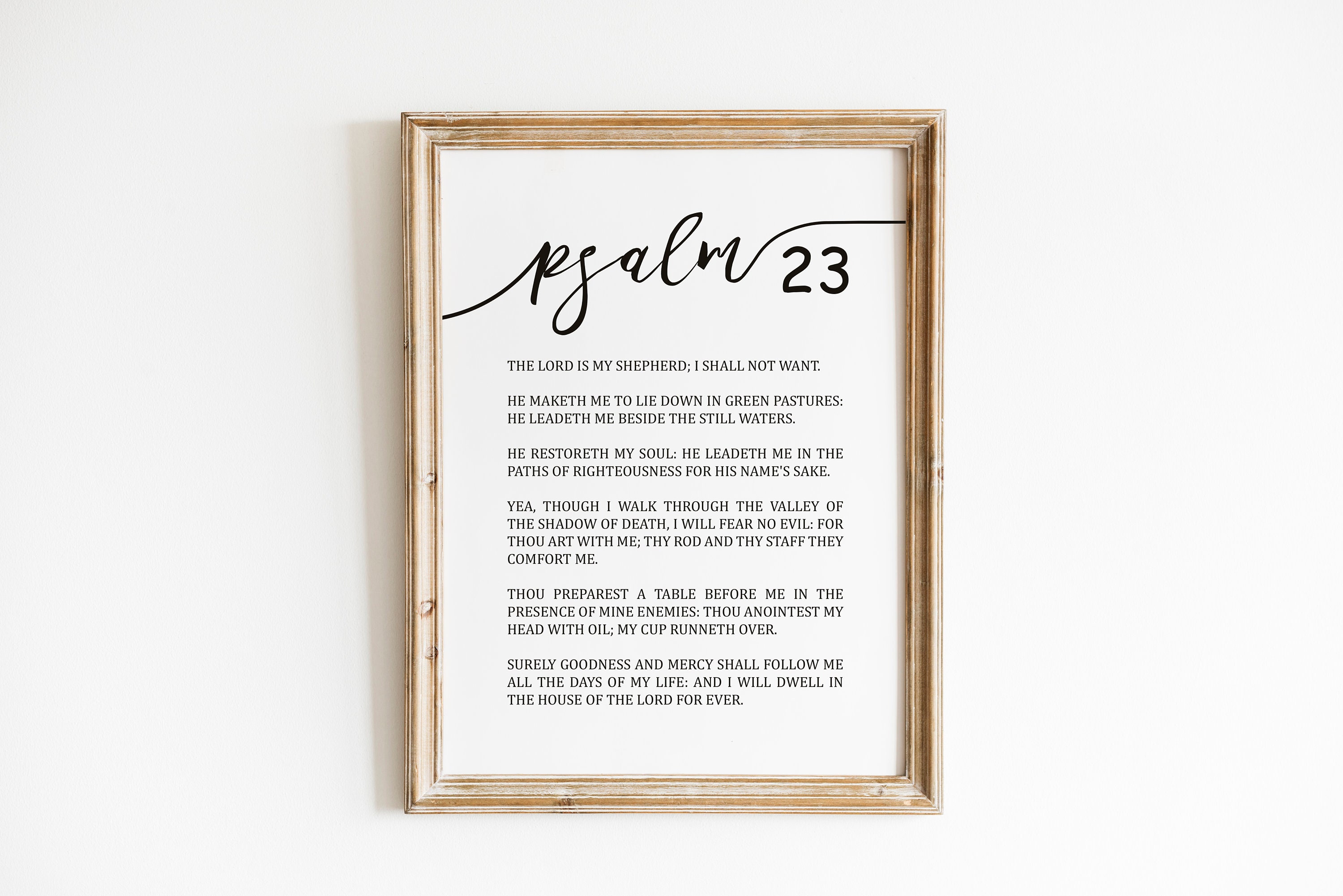 Psalm 23 Wall Art, Psalm 23 Printable Digital, Psalm 23 Print, Psalm 23 ...
