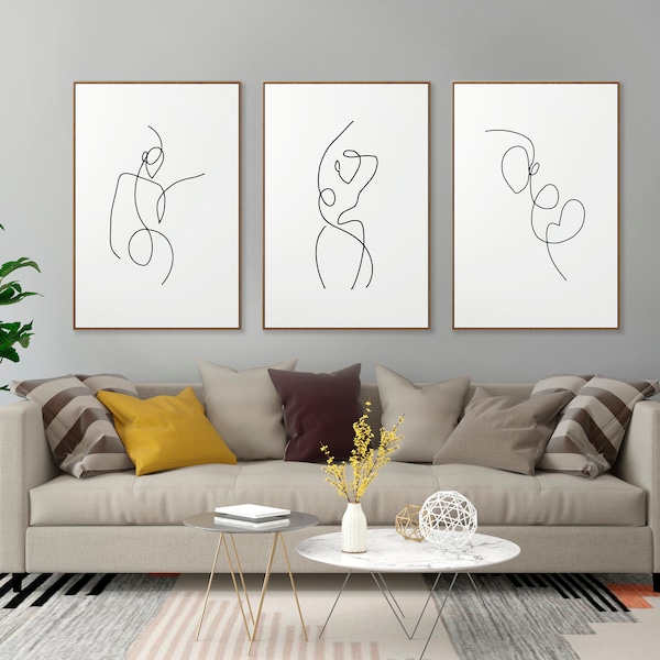 Line Art Set of 3 - Etsy