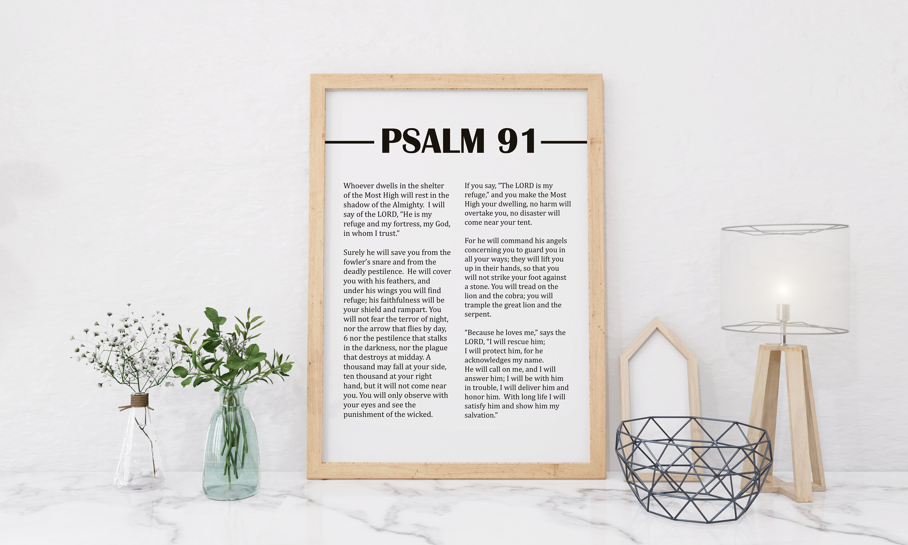 Psalm 91 Wandkunst, Psalm 91 Druck, Psalm 91 digital, Schrift Wandkunst ...
