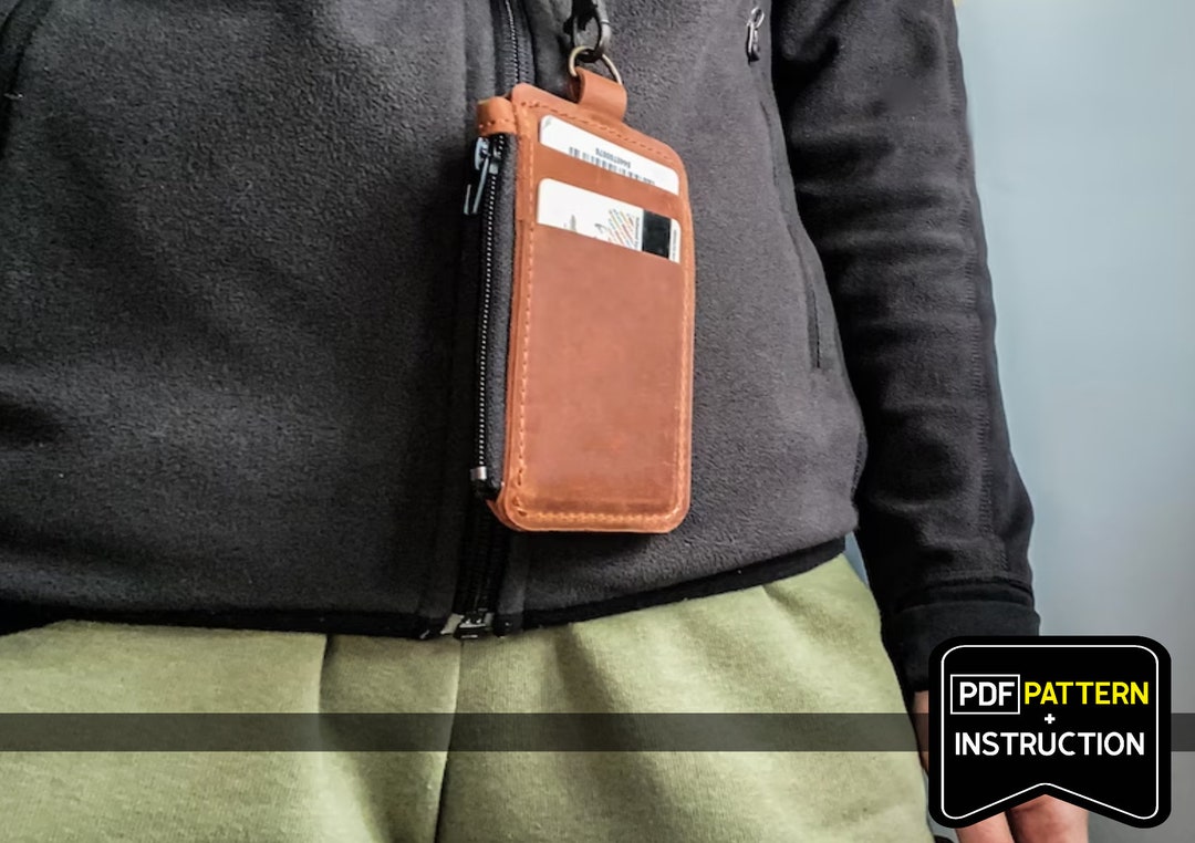 Leather ID Card Pattern, Leather ID Card Pdf, Badge Holder Pattern ...