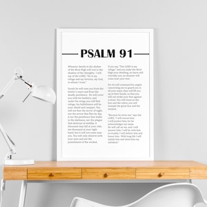 Psalm 91 Wall Art, Psalm 91 Print, Psalm 91 Digital, Scripture Wall Art ...