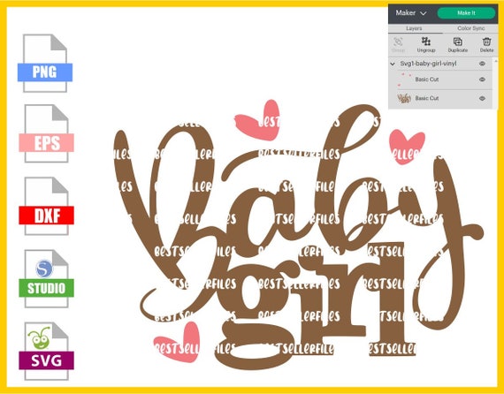 Instant Download Baby Girl Heart Svg Cricut Silhouette DIY - Etsy