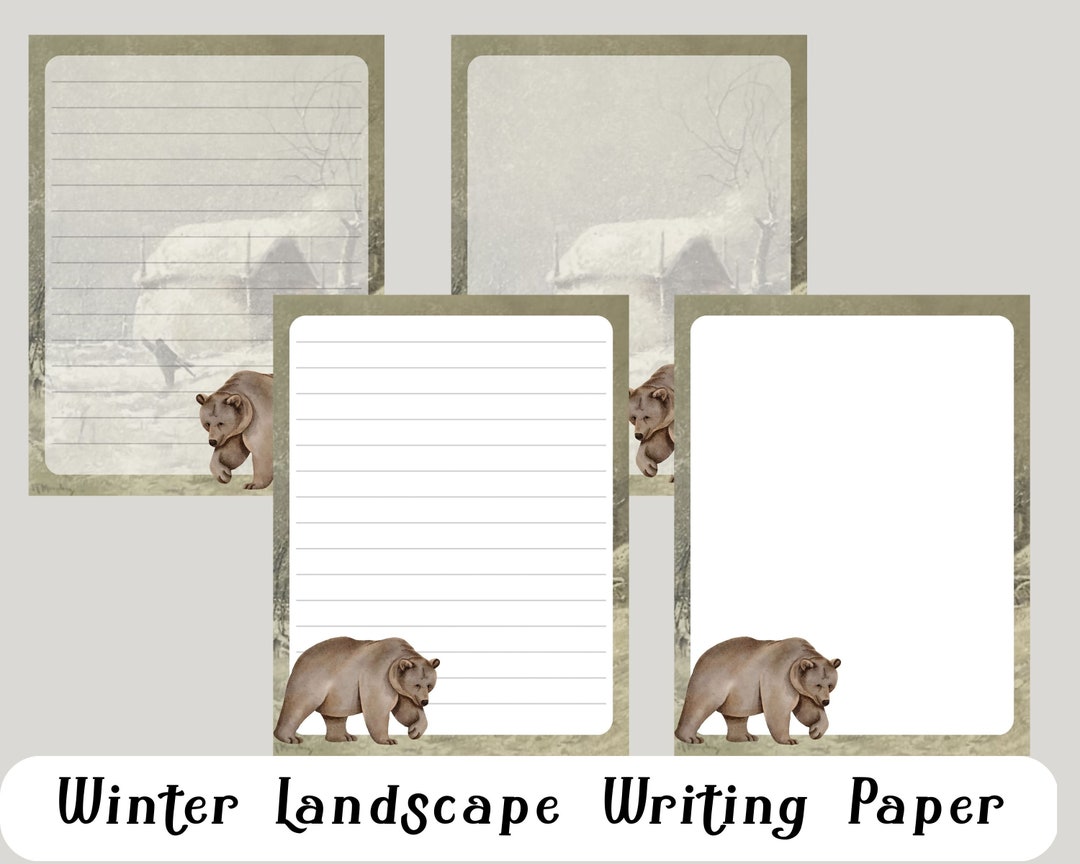 Winter Landscape Printable Stationery, Winter Landscape Writing Paper ...