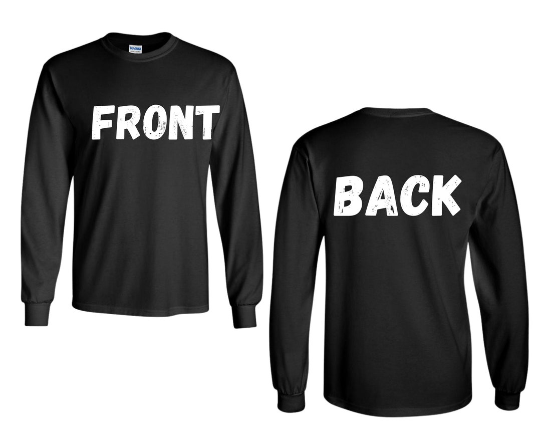 Black Long Sleeve Tee Mockup: Front & Back Unisex Design (digital ...