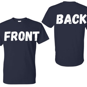 Front and Back Navy T-shirt Mockup, Navy T-shirt T-shirt Mock Up ...
