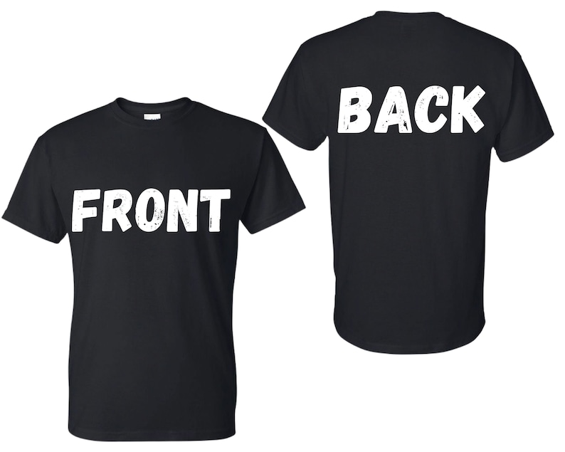 Front and Back Mockup, Black T-shirt Mockup, Back and Front Black T ...
