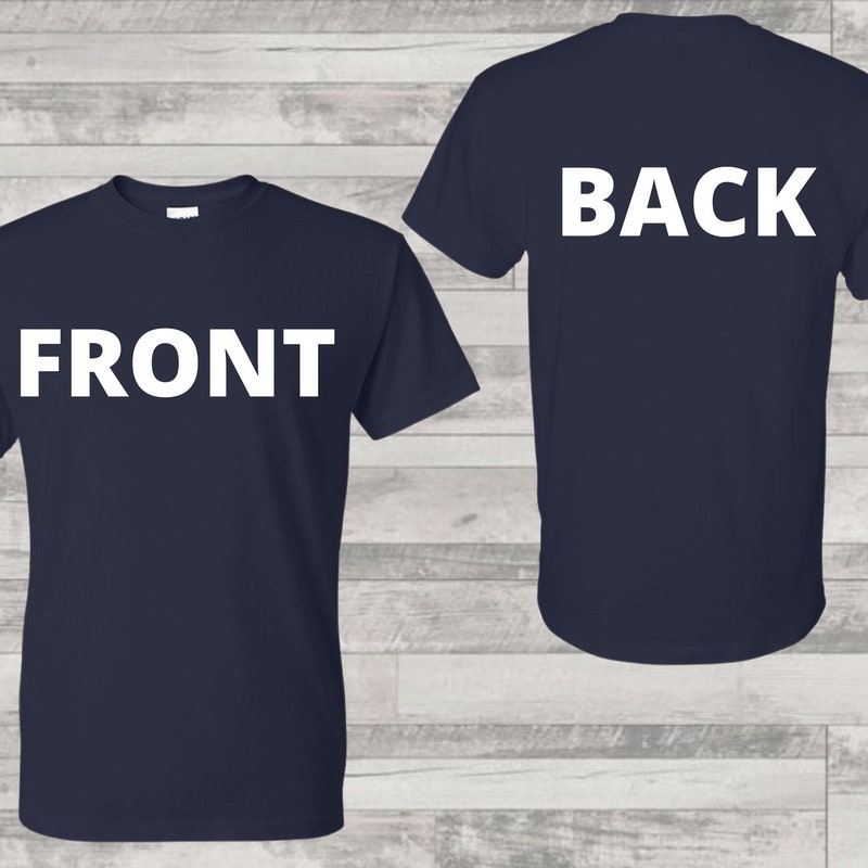 Navy Blue Front and Back T Shirts - Etsy