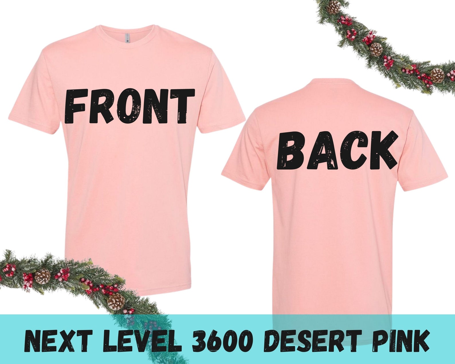 Front and Back Next Level 3600 Mockup Bundle, White Background ...