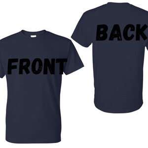 Front and Back Navy T-shirt Mockup, Navy T-shirt T-shirt Mock Up ...