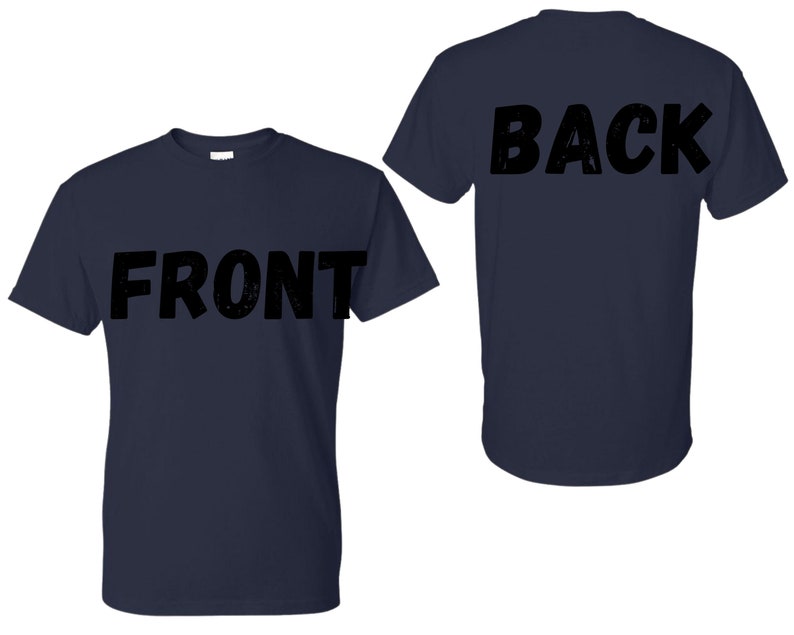 Front and Back Navy T-shirt Mockup, Navy T-shirt T-shirt Mock Up ...