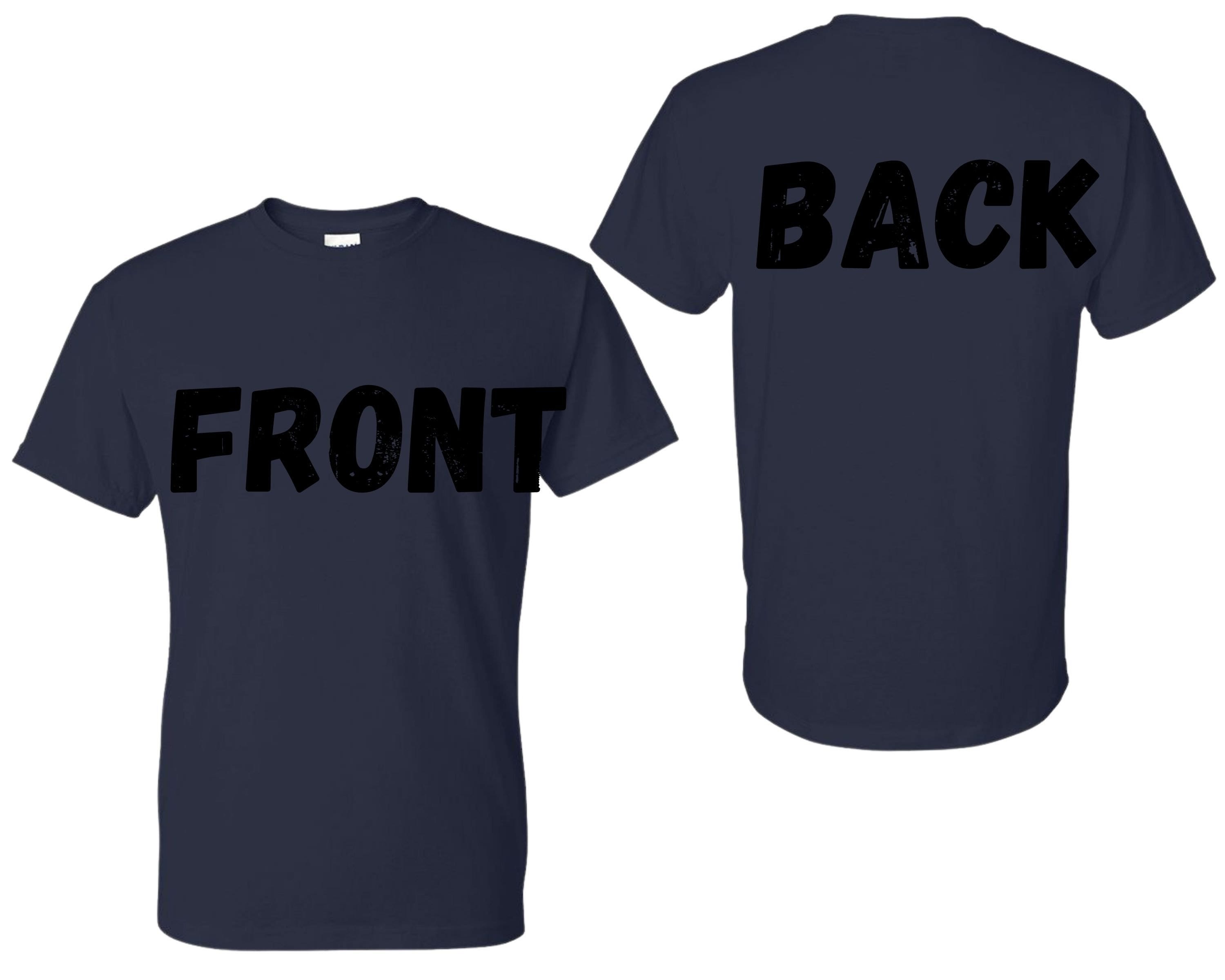 Front and Back Navy T-shirt Mockup, Navy T-shirt T-shirt Mock Up ...