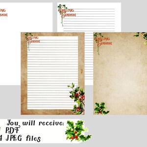 Printable Christmas Stationery, Christmas Letter Writing Paper ...