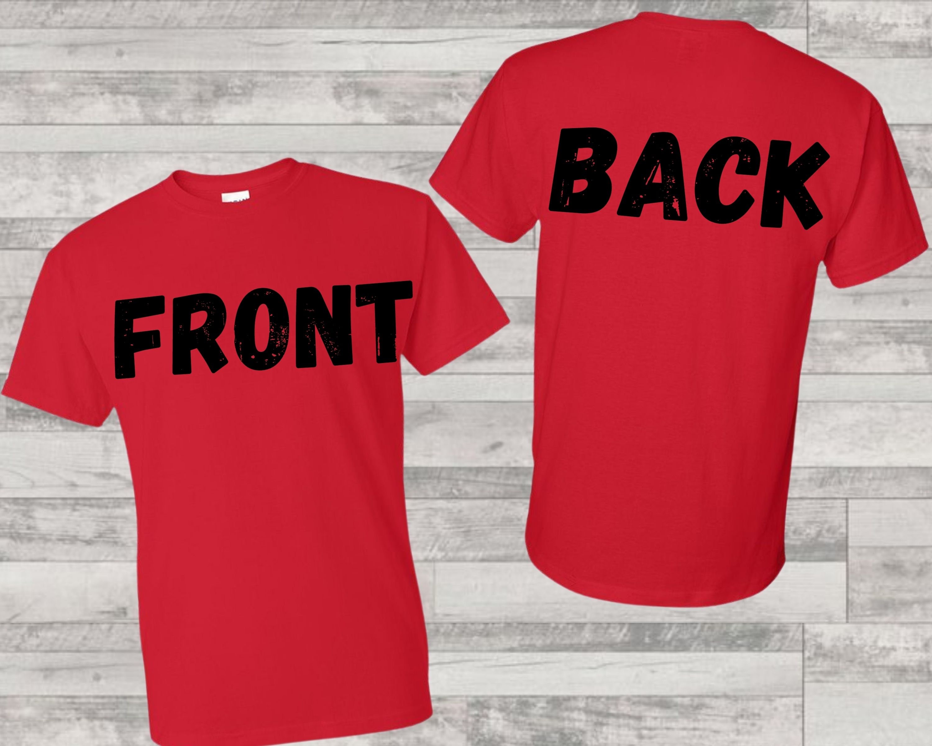 Front and Back Red Tshirt Mockup, Red T-shirt Mock Up, Digital Mockup ...