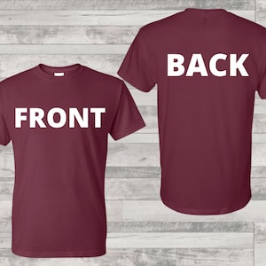 Front and Back Maroon T-shirt Mockup, Maroon Tshirt Mockup, Digital ...