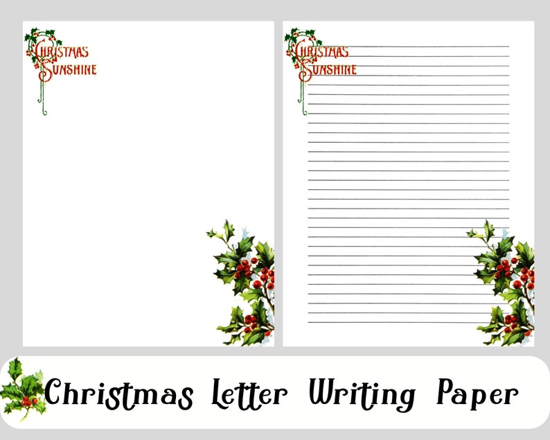 Printable Christmas Stationery Christmas Letter Writing - Etsy