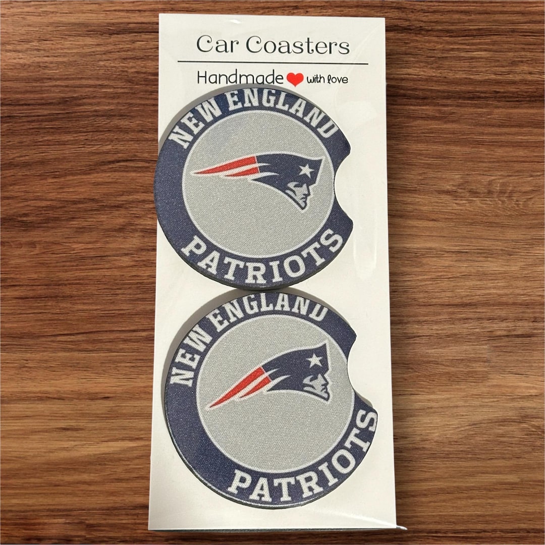 New England Patriots Car Coaster Set - Etsy