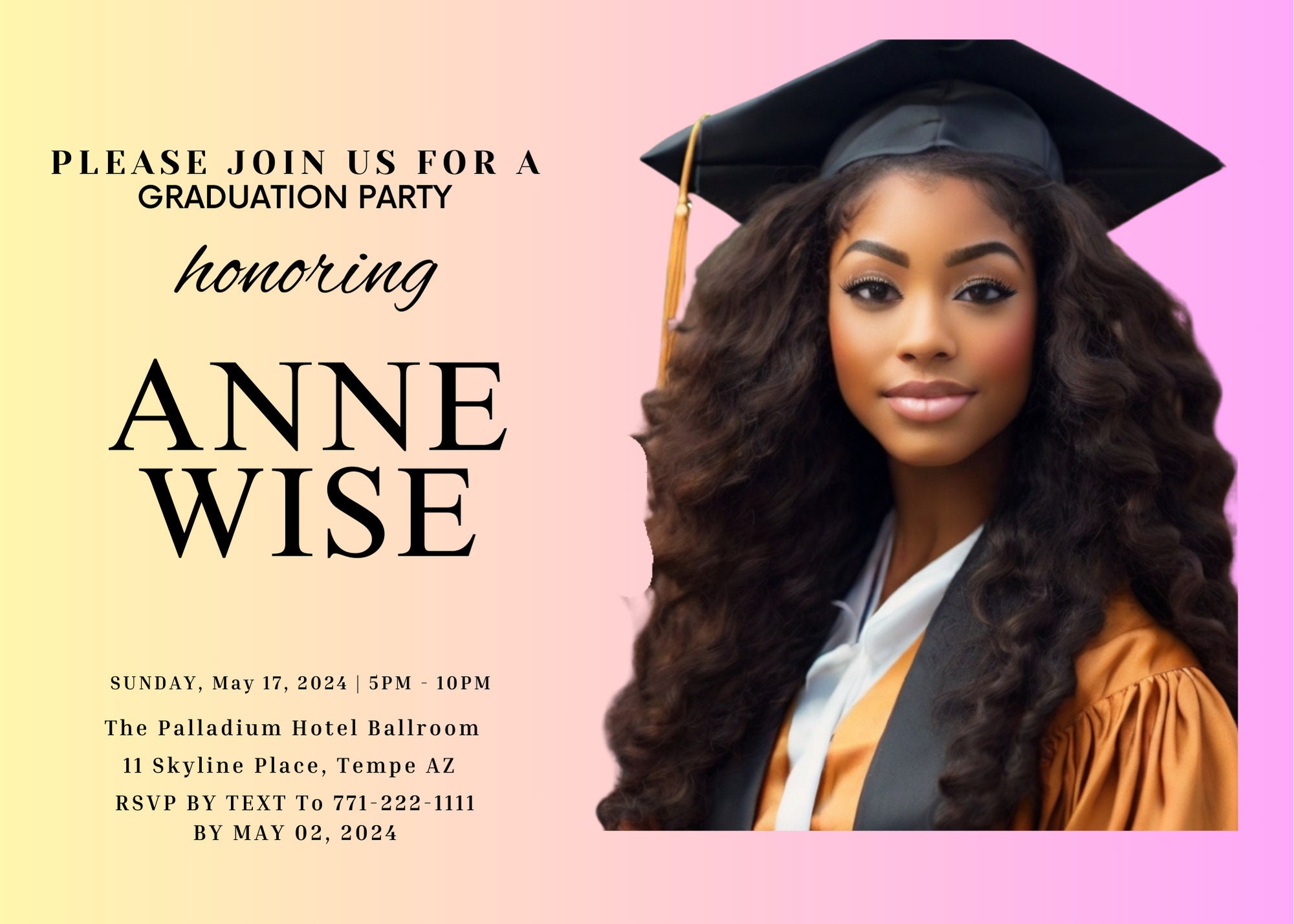 Graduation Invitation Digital Template - Etsy