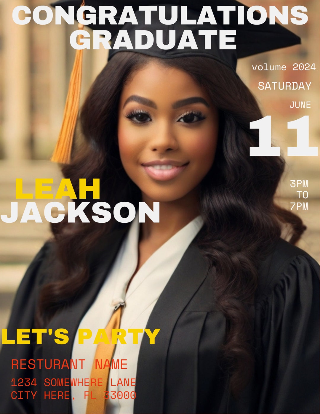 School Graduation Announcement Magazine Cover Graduation Invitation - Etsy