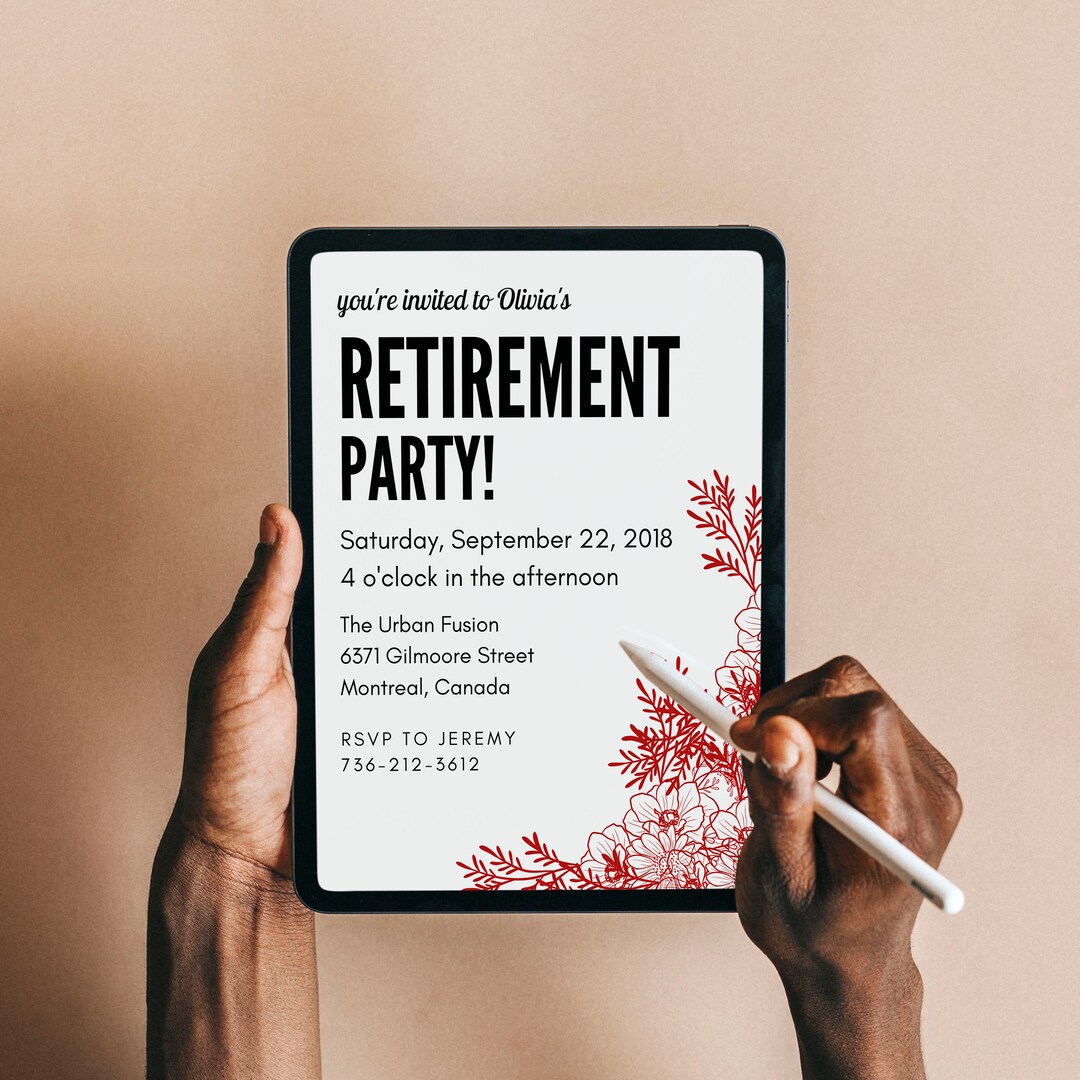 Editable Surprise Retirement Invitation Black Gold Printable Digital ...