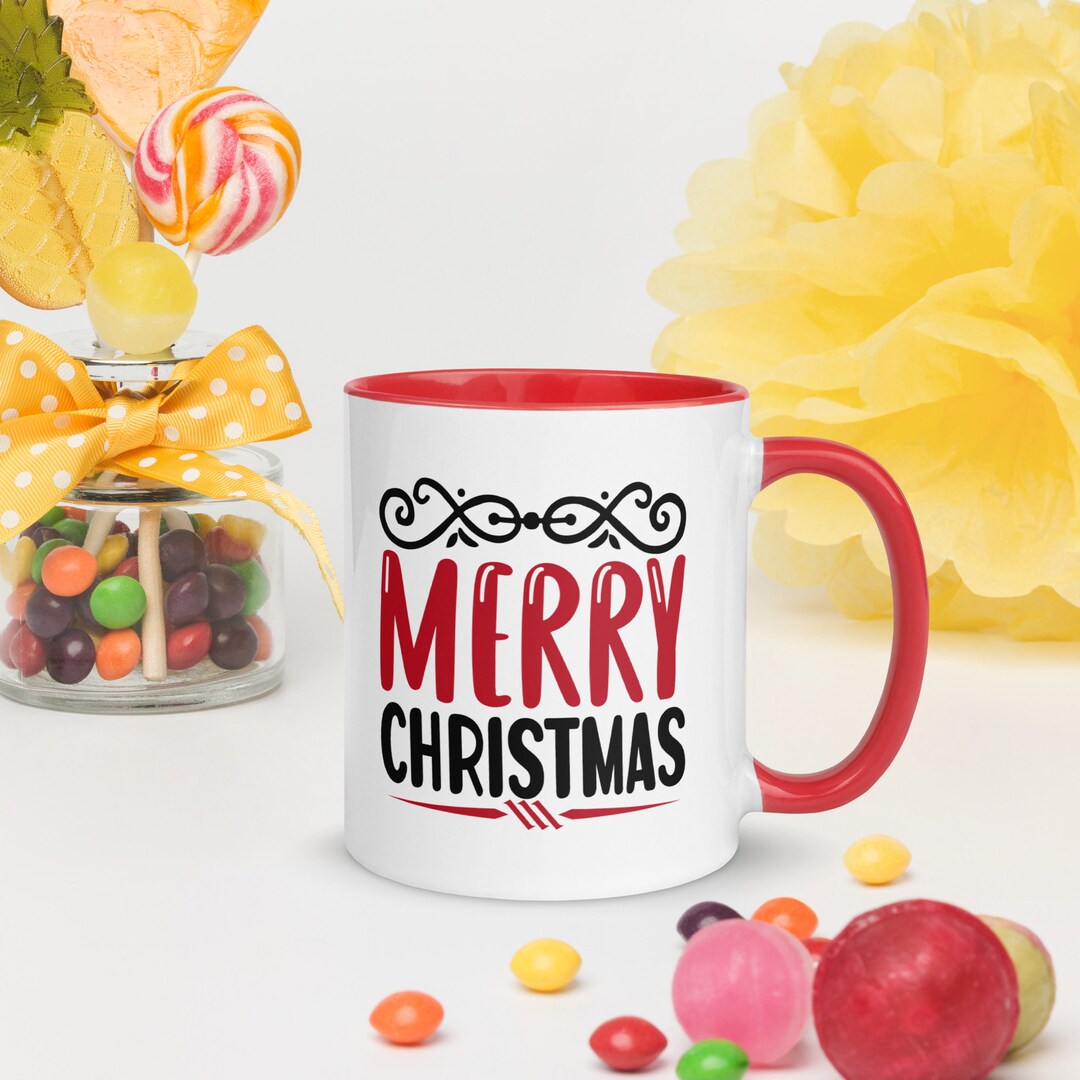 Holiday Mug With Color Inside, , Christmas Mug, Holiday Mug, Gift for ...