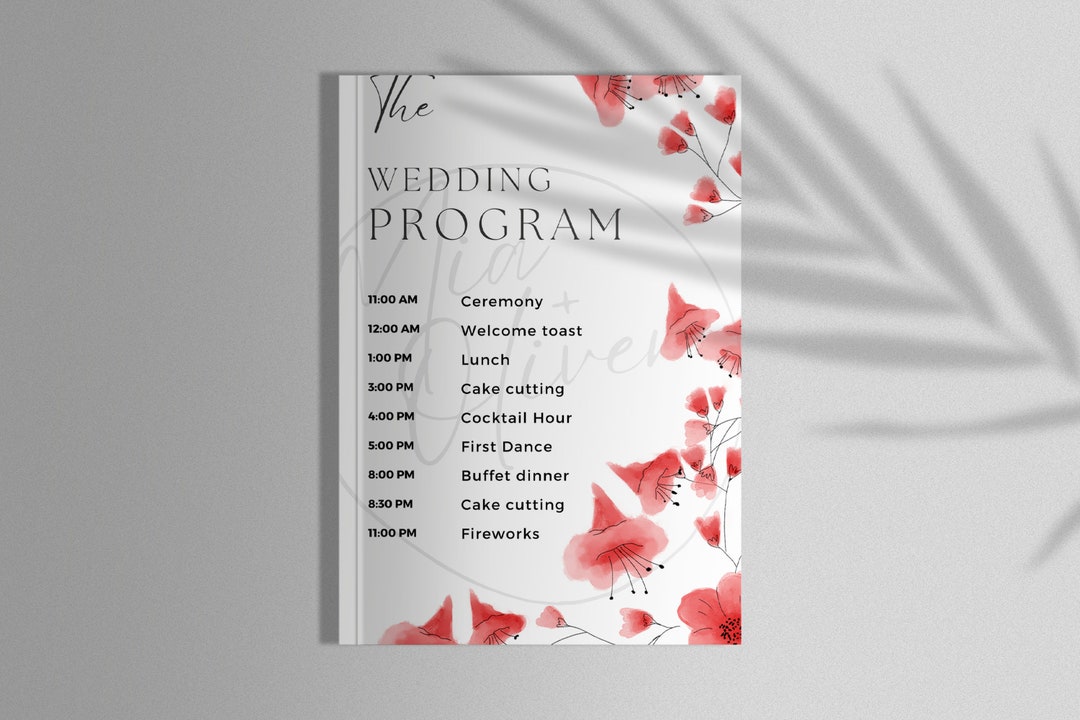 Wedding Program Template, Booklet Program, Modern and Elegant Wedding ...