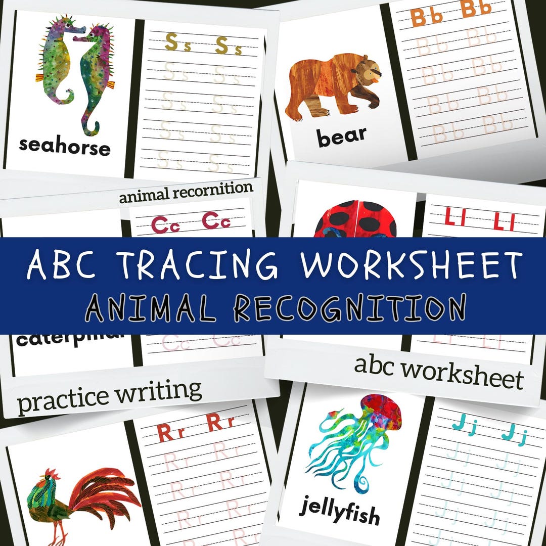 ABC Animal Letter Tracing Worksheet: Eric Carle Inspired (PDF Download ...