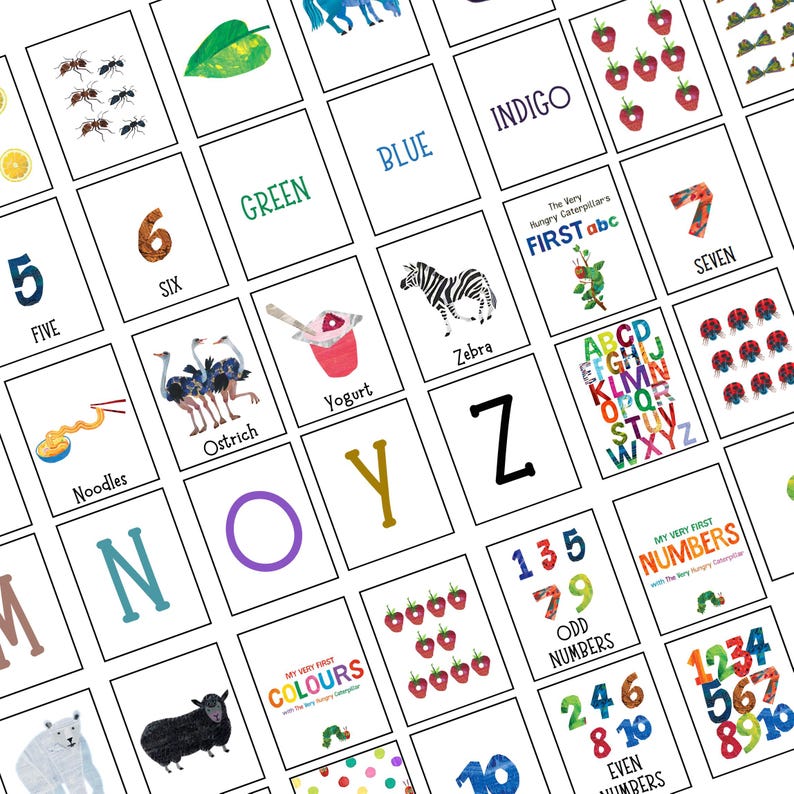 Very Hungry Caterpillar Pairing Activity Flashcards Bundle Color ...